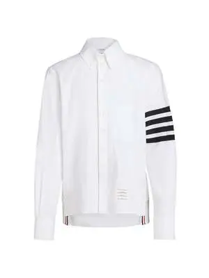 Thom Browne Straight Fit Button-down Shirt With Signature Stripes