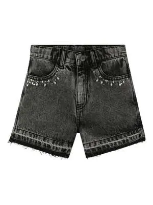 Marc Jacobs Embellished Frayed Hem Denim Shorts