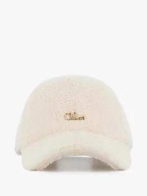 Chloé Faux Fur Hat With Front Logo And Adjustable Back Strap