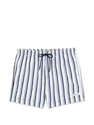 Woolrich Wool-blend? Actually: Striped Swim Shorts With Adjustable Drawstring Waist And Pockets - Azzurro
