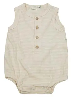 1+IN THE FAMILY Mini Striped Button Playsuit
