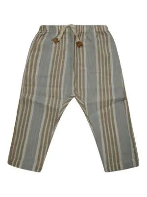 1+IN THE FAMILY Mini Striped Trousers With Drawstring - Blu