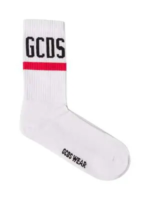 Gcds Logo Socks - Optic White/black
