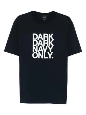 A.p.c. Crew Neck T-shirt With Front Print - Blu
