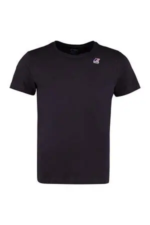 K-WAY Logo Print Cotton T-shirt - Blue