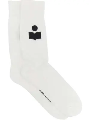 MARANT Isabel Logo Crew Socks - White