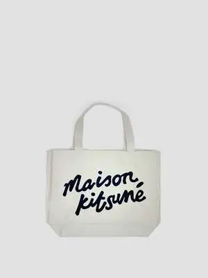 Maison Kitsuné Handwriting Mini Tote Handbag - Ecru