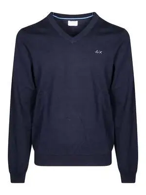 SUN 68 V-neck Fine Knit Sweater