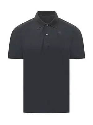 K-WAY Polo Ameofe In Piquet Mini With Logo - Blue Depth