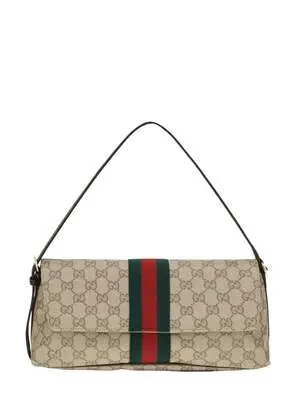 Gucci Gg Coated Canvas Shoulder Bag - Beige