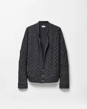 Versace Wool & Cashmere Knit Cardigan - Gray