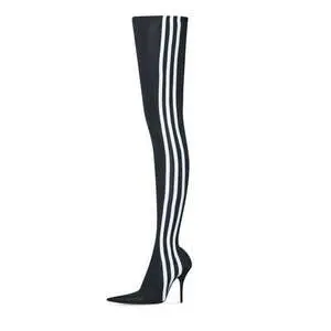Balenciaga X Adidas Knife Over The Knee Boots 'black White