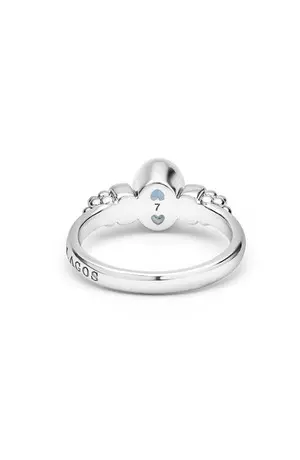 Lagos Signature Caviar Sterling Silver And 14k Gold Swiss Blue Topaz Ring