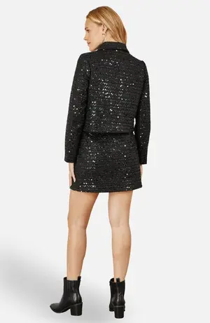 YUMI Boucle Sequin Mini Skirt