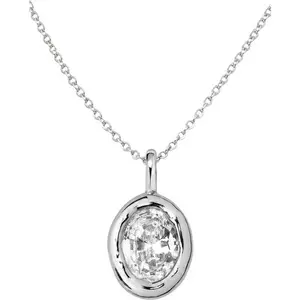 MADE BY MARY Tova Bezel Set Organic Charm Necklace - Silver