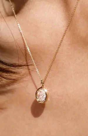 MADE BY MARY Tova Bezel Set Organic Charm Necklace - Silver