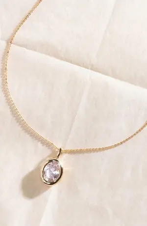 MADE BY MARY Tova Bezel Set Organic Charm Necklace - Silver