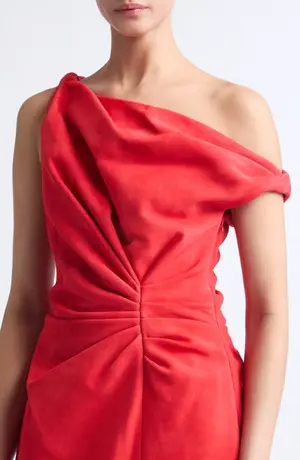 Proenza Schouler Kaelin One-shoulder Suede Midi Dress