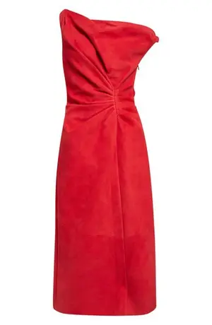 Proenza Schouler Kaelin One-shoulder Suede Midi Dress