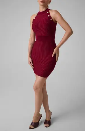 MARCIANO Ayla Ribbed Sweater Minidress G5a9-light