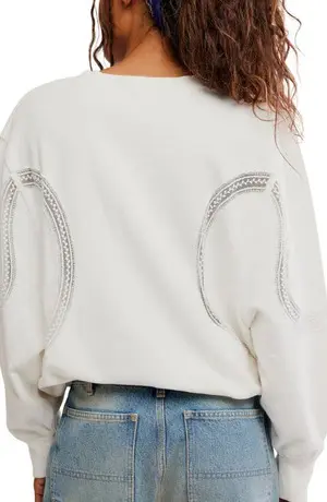 Free People Love Lace Sweatshirt