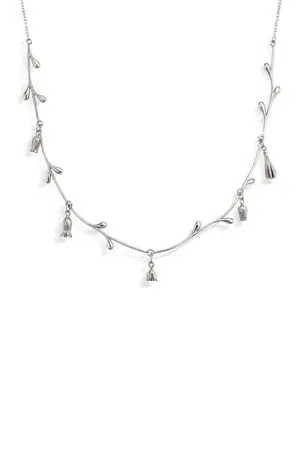 AWE INSPIRED Botanical Collar Necklace - Metallic Silver