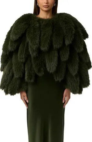 Naked Wardrobe Foxtail Faux Fur Cropped Jacket