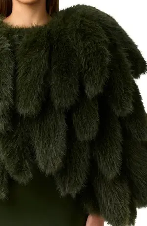 Naked Wardrobe Foxtail Faux Fur Cropped Jacket