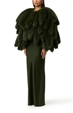 Naked Wardrobe Foxtail Faux Fur Cropped Jacket