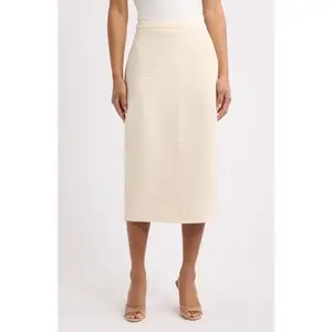 House Of Cb Lena Midi Skirt - Cream