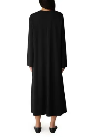 Eileen Fisher Crewneck Long Sleeve Midi Dress