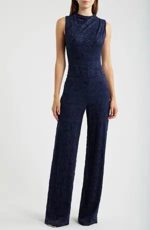 Black Halo Corrine Lace Wide Leg Jumpsuit