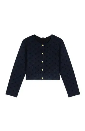 Maje Jacquard Cardigan With Sequins