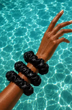 BOMBA CURLS Silky Satin Scrunchies Set Of 3