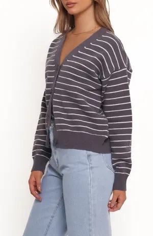 PETAL & PUP Zammy Stripe Crop Cardigan