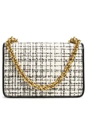 Valentino Garavani Small Vain Tweed & Leather Shoulder Bag