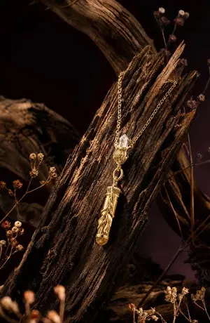 AWE INSPIRED Belladonna Potion Vial Pendant Necklace - Metallic Silver
