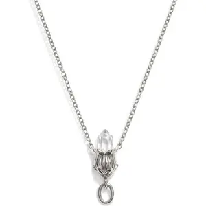 AWE INSPIRED Belladonna Crystal Pendant Necklace - Metallic Silver