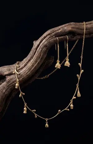 AWE INSPIRED Dandelion Drop Earrings - Metallic Silver