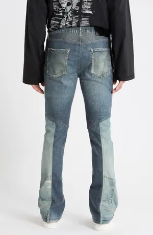 PURPLE BRAND Upside Down Flare Jeans - Blue Multi