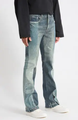 PURPLE BRAND Upside Down Flare Jeans - Blue Multi