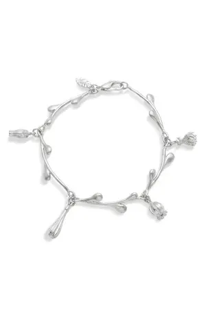AWE INSPIRED Botanical Charm Bracelet - Metallic Silver