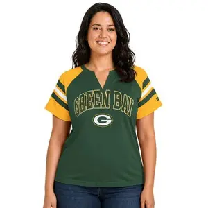 STARTER Bay Packers Notch Neck Raglan T-shirt - Green