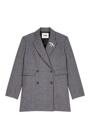 Maje Mid-length Wool Blend Coat