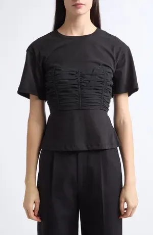 Ulla Johnson Mila Mixed Media Top - Noir