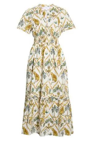 SUGARLIPS Belraj Tiered Cotton Poplin Maxi Dress