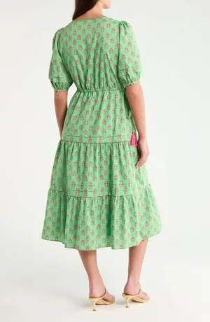 SUGARLIPS Darley Floral Tiered Cotton Dress