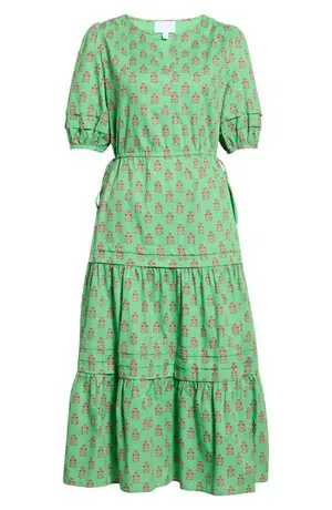SUGARLIPS Darley Floral Tiered Cotton Dress