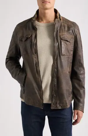 Mauritius Cove Leather Jacket - Elephant