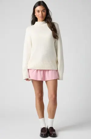 FLORENCE BY MILLS Roll With It Mock Neck Sweater - Jet Stream